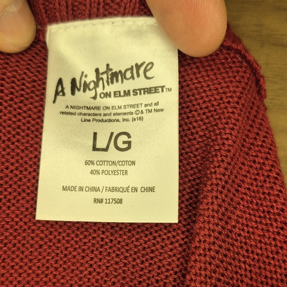 Sweaters | Freddy Kreuger Nightmare On Elm St Official Sweater | Poshmark